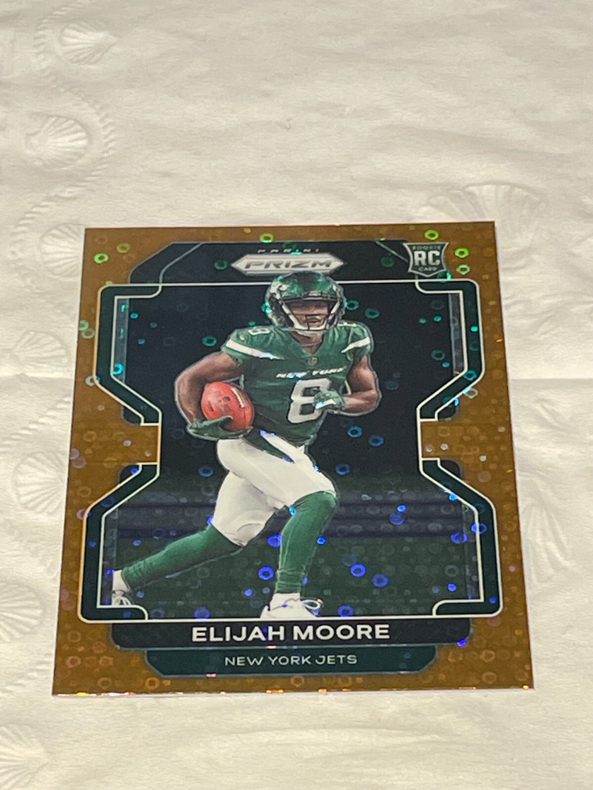 2021 Panini Prizm Elijah Moore Rookie Card RC 346 Orange Disco Prizm ...