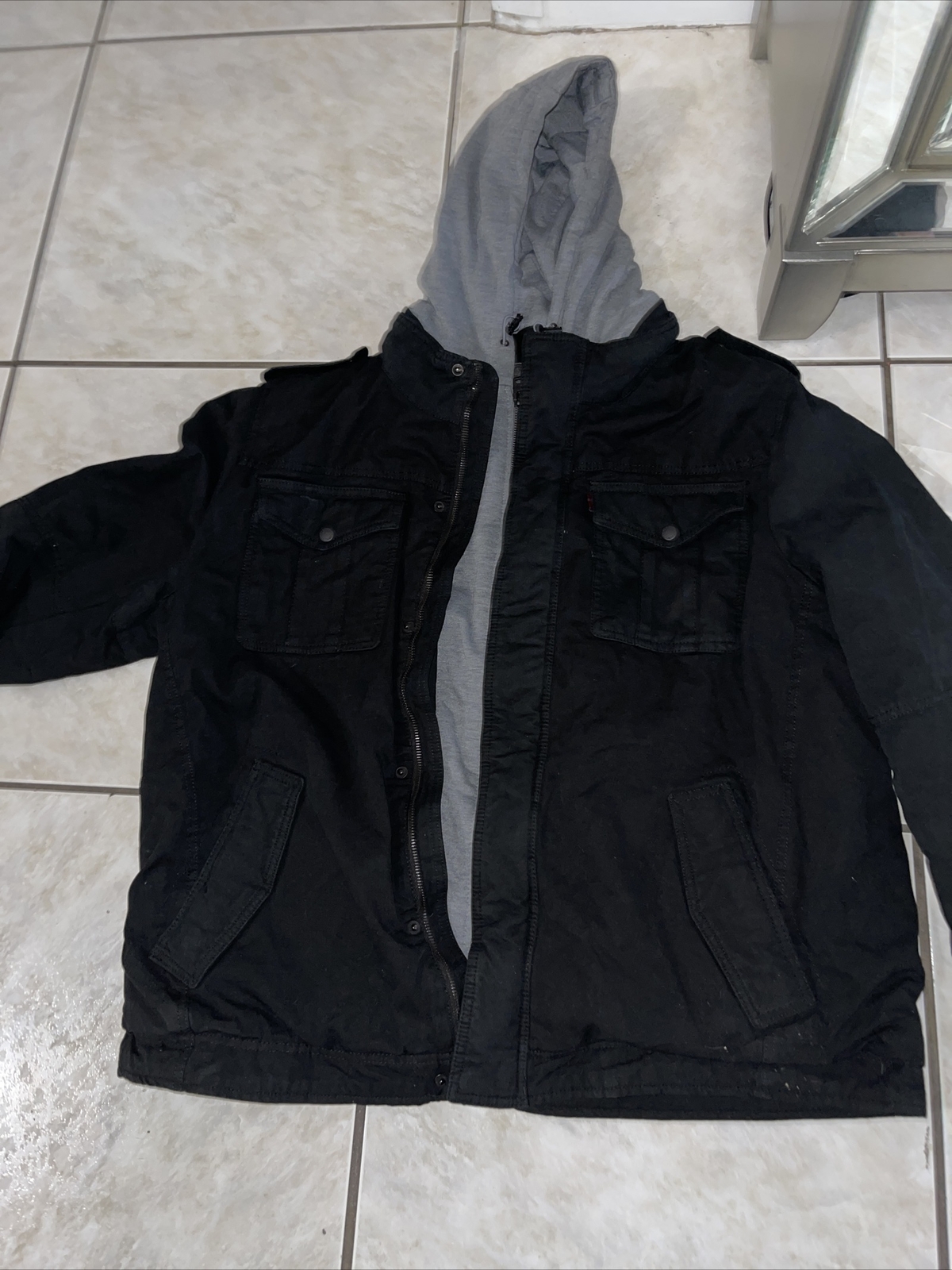 Levi’s Denim Jacket with Hoodie attached mens sz 2XL … - Gem