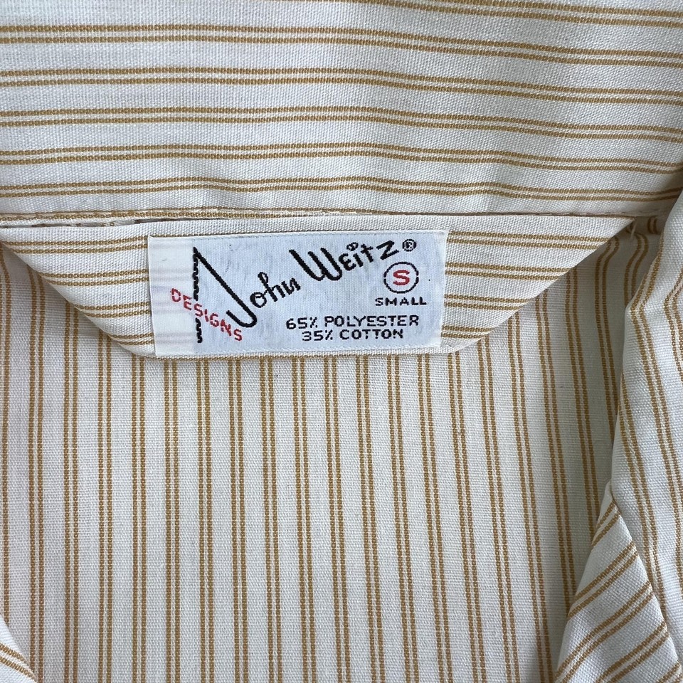 Vintage John Weitz Pajama Top Mens Small White Stripe Long Sleeve ...