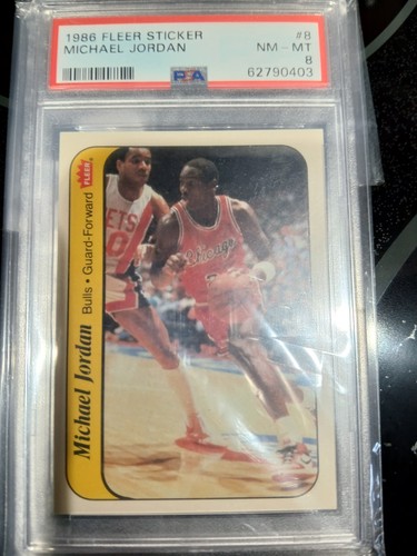 1986 Fleer Basketball Michael Jordan Sticker #8 PSA 8 | eBay