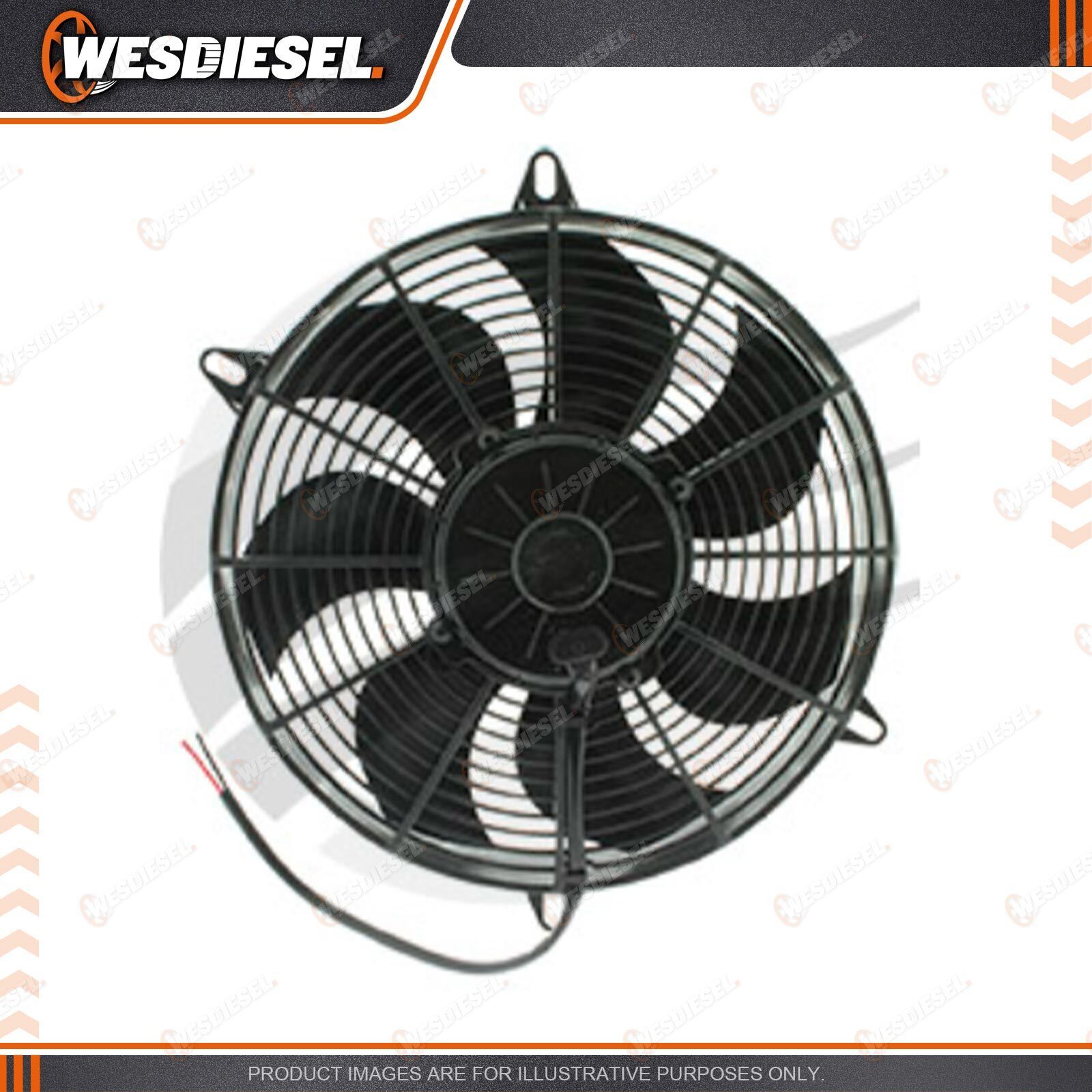 Spal Universal Airflow 11" 12V Skew Blade Fan - Puller 148W 12.3Amp ...