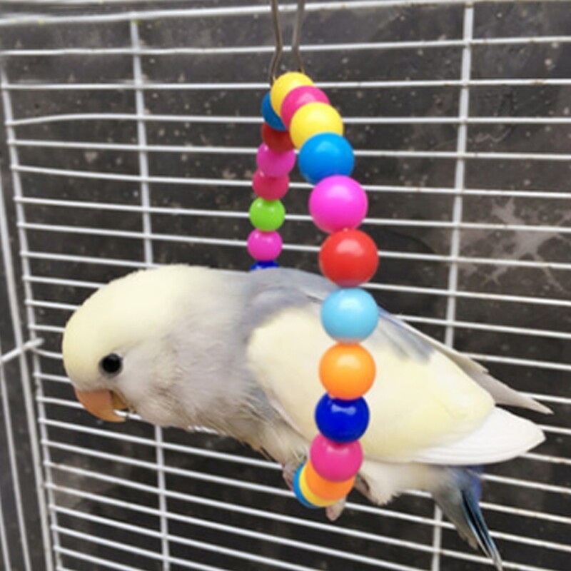 Bird Swing, Parrot Cage Swing for Play for Macaw Colorful Beads | eBay