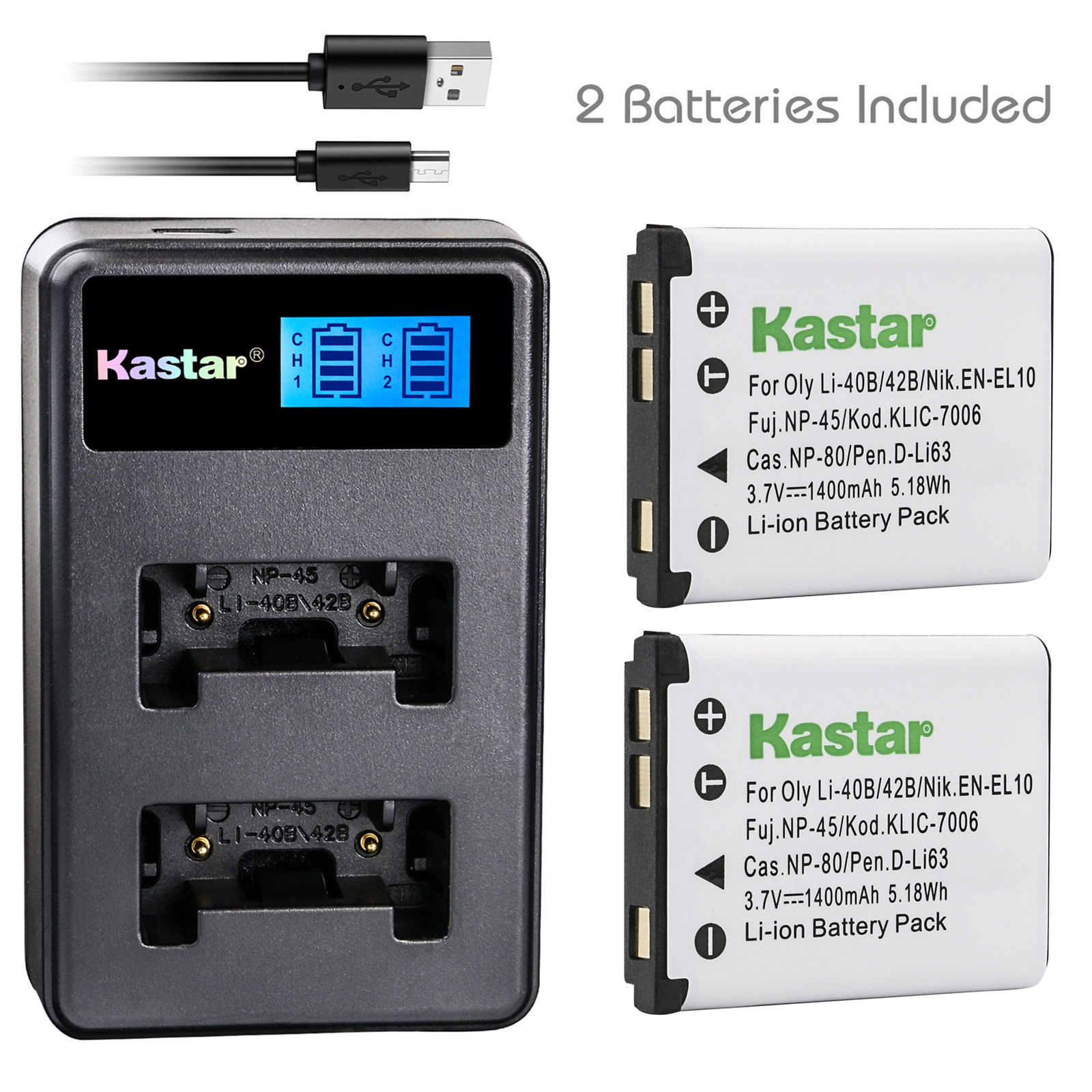 Battery + Charger for Fuji FinePix T350 T360 T400 T410 T500 T510 T550 ...