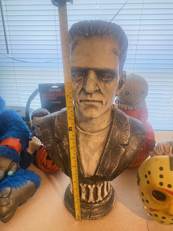 Halloween Frankenstein w/ Glowing Eyes Resin Bust Statue Horror | eBay
