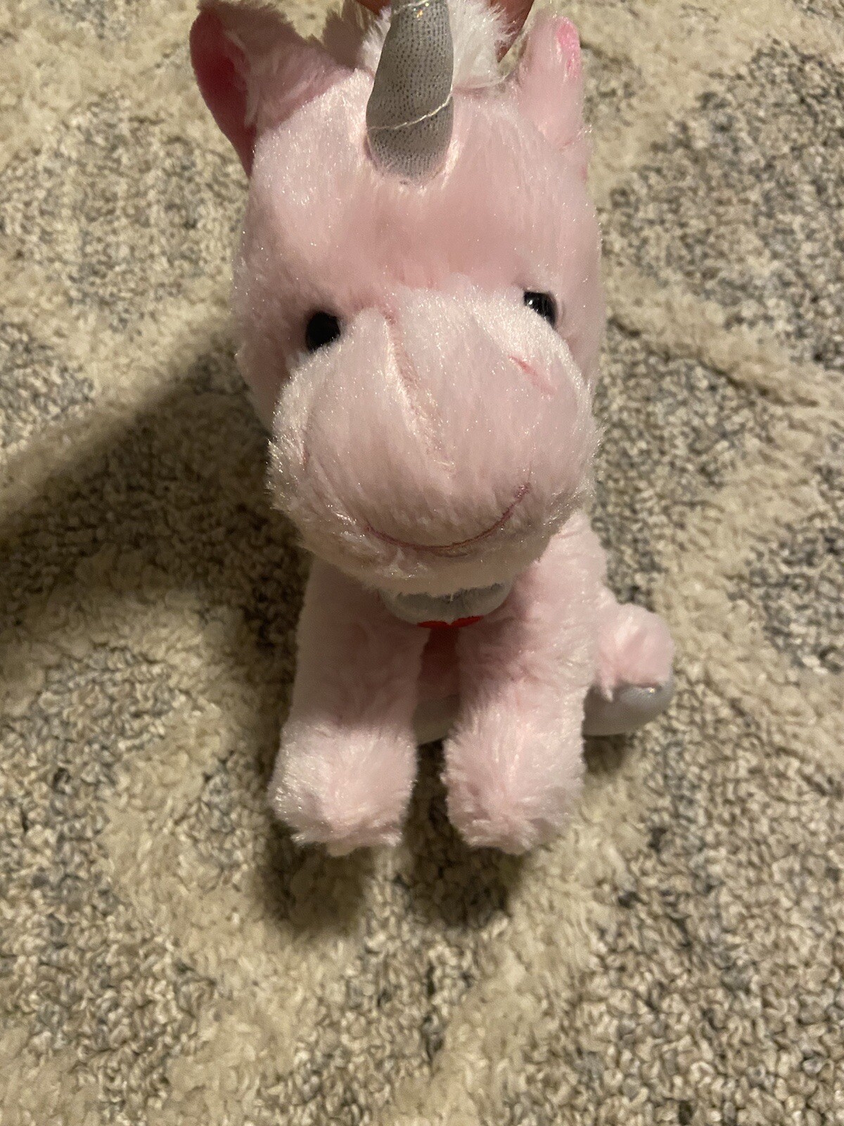 Goffa Pink Unicorn Plush Stuffed Animal Silver Sparkle Goffa Toy Lovey ...