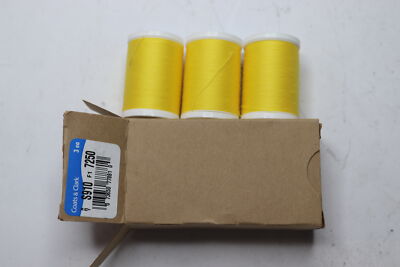 (3-Pk) Coats & Clark Dual Duty XP General Purpose Thread Sun Yellow ...