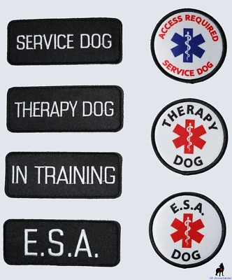 Service Dog - Therapy Dog - ESA Support Animal - Vest Patches ALL ...
