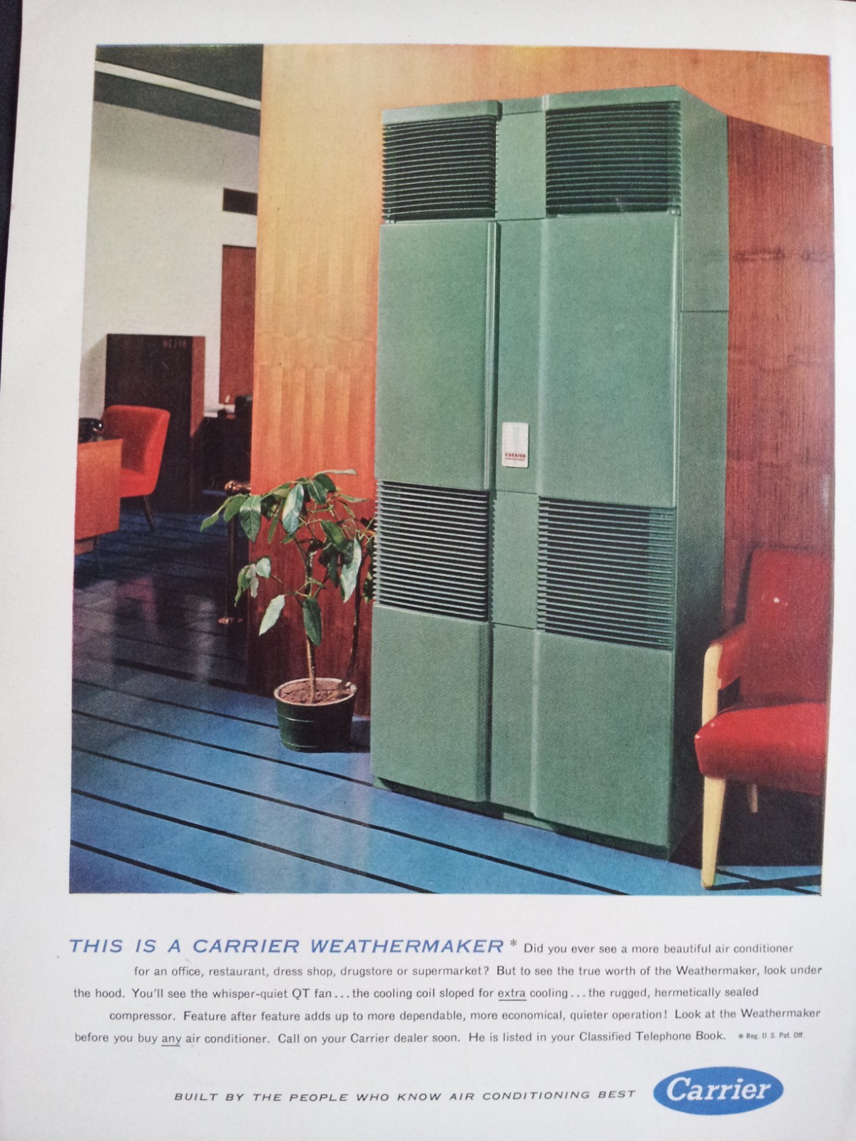 Publicité 1952 CARRIER WEATHERMAKER air conditionner air conditionné | eBay