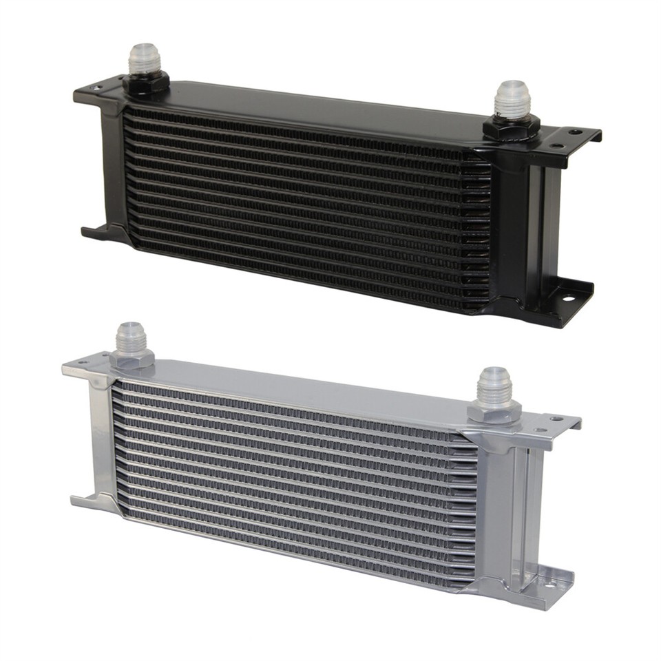 AN8 13 Row Universal Aluminum Engine Oil Cooler 3/4" UNF-16 Silver ...