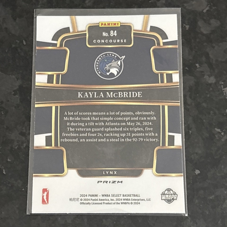 Kayla McBride 2024 Panini Select WNBA Silver Flash Prizm Concourse #84 ...