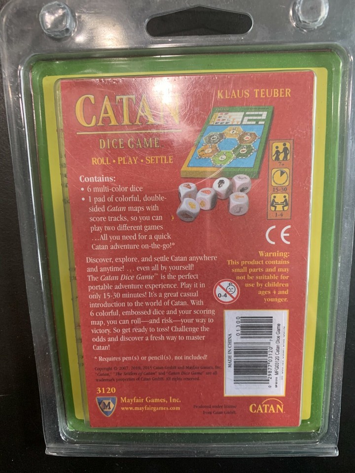 NEW Catan Dice Game Clamshell Edition Catan Studios CN3120 Settlers ...