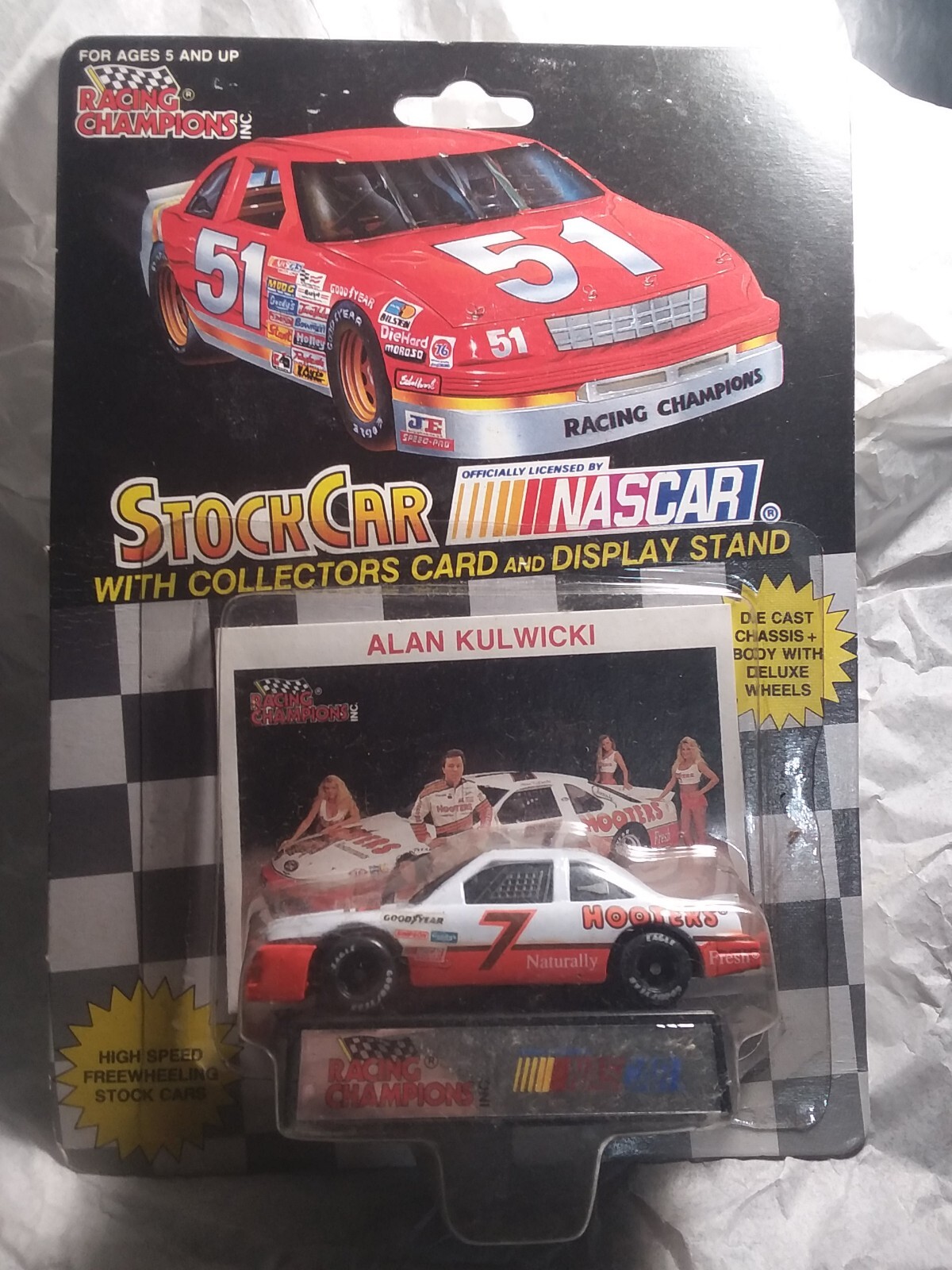 VINTAGE NASCAR 1992 #7 Alan Kulwicki Ford Thunderbird with Hooters ...