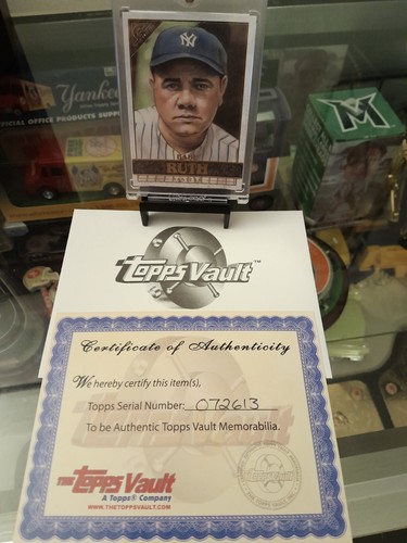 2020 The Topps Vault Babe Ruth🐐Topps Gallery Blank Back 1 of 1/COA ...