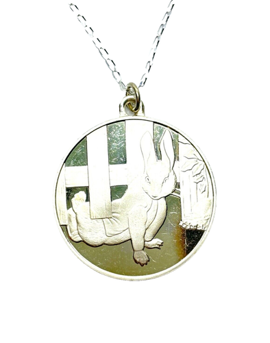 Vintage 1977 FM Franklin Mint Sterling Silver Peter Rabbit Pendant ...