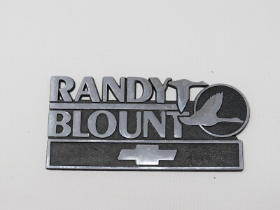 Vintage Randy Blount Chevrolet MO Car Dealership Metal Nameplate Emblem ...