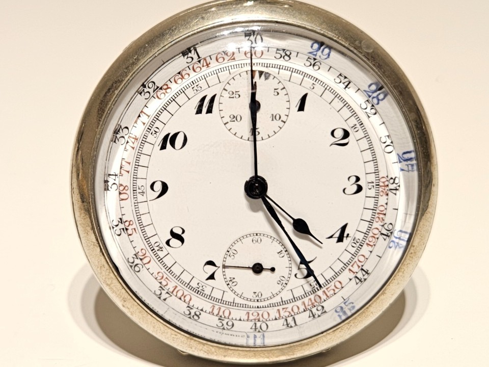 ANTIQUE VERY RARE WW1-WW2 MILITARY MEN POCKET MULTI SCALE CHRONOGRAPH ...