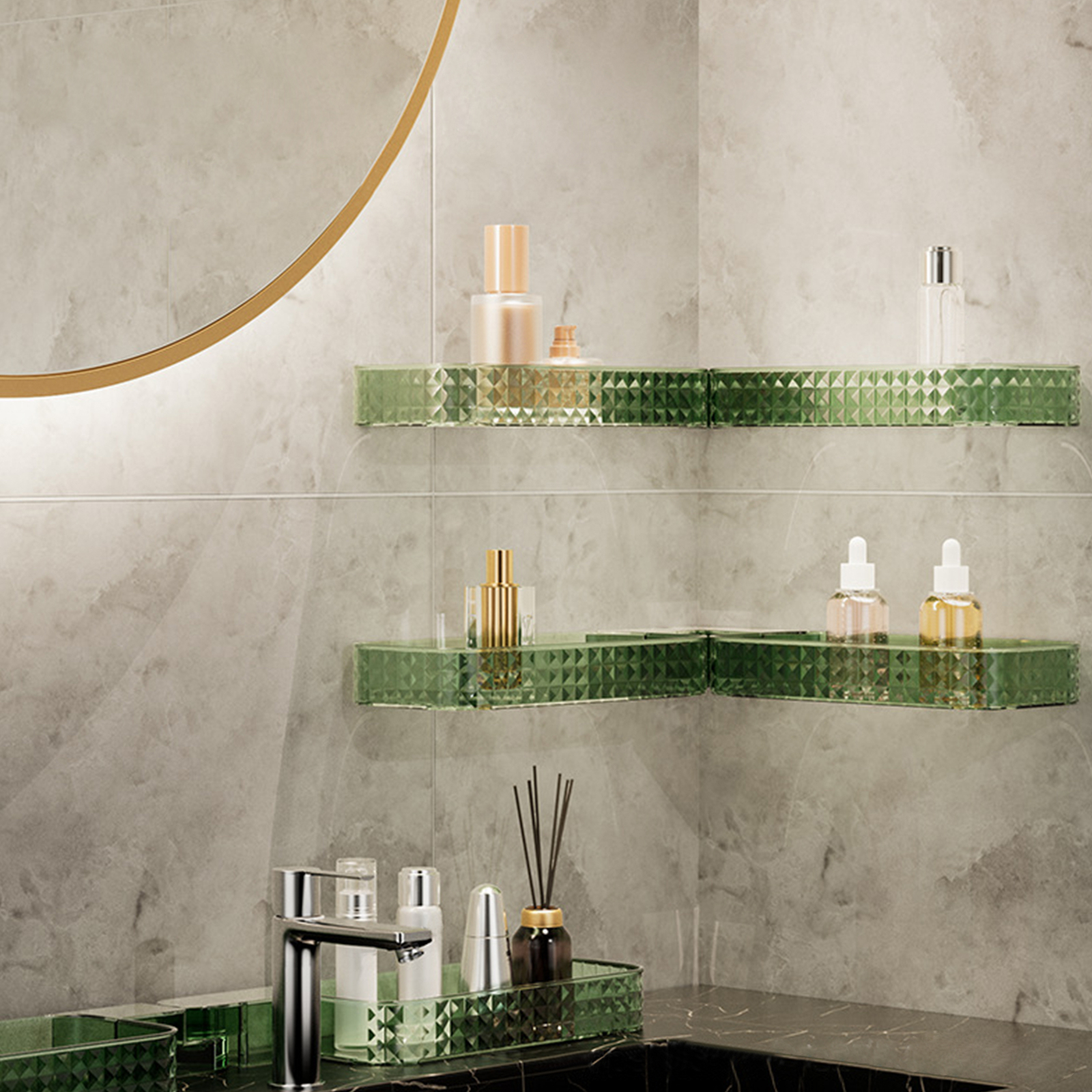 Shampoo Holder Wall-mounted Space-saving Shampoo Seasoning Tissue ...