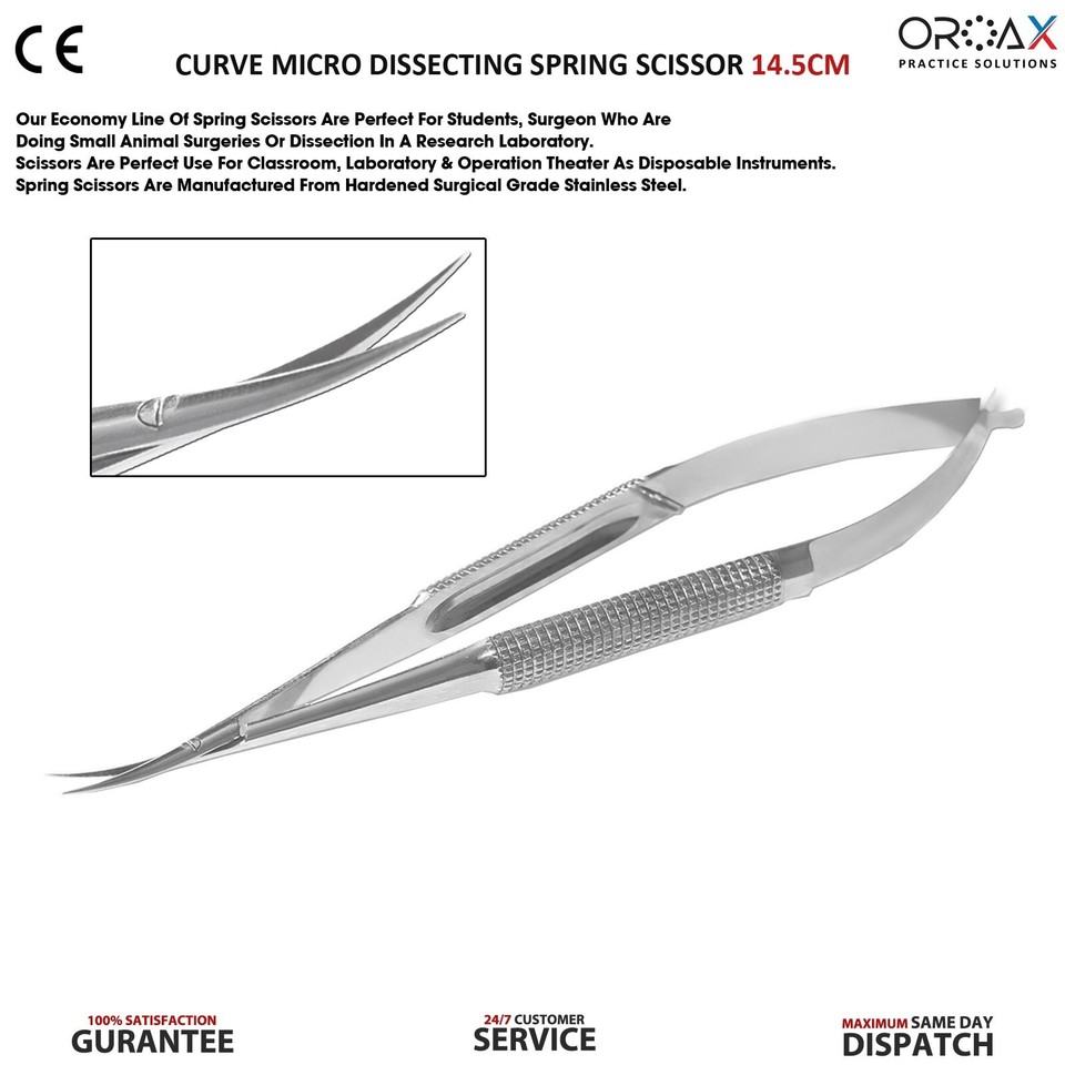 Ophthalmic Dissecting Micro Surgical Noyes Spring Action Curved Surgery ...