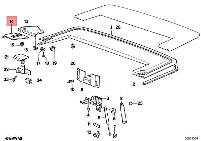 Genuine BMW M3 E30 318i 320i 325i Convertible Covering Left 51431945355 ...