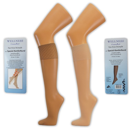 30DEN Fein-Kniestrümpfe 10 Paar Diabetiker Lycra weichen Bund ...