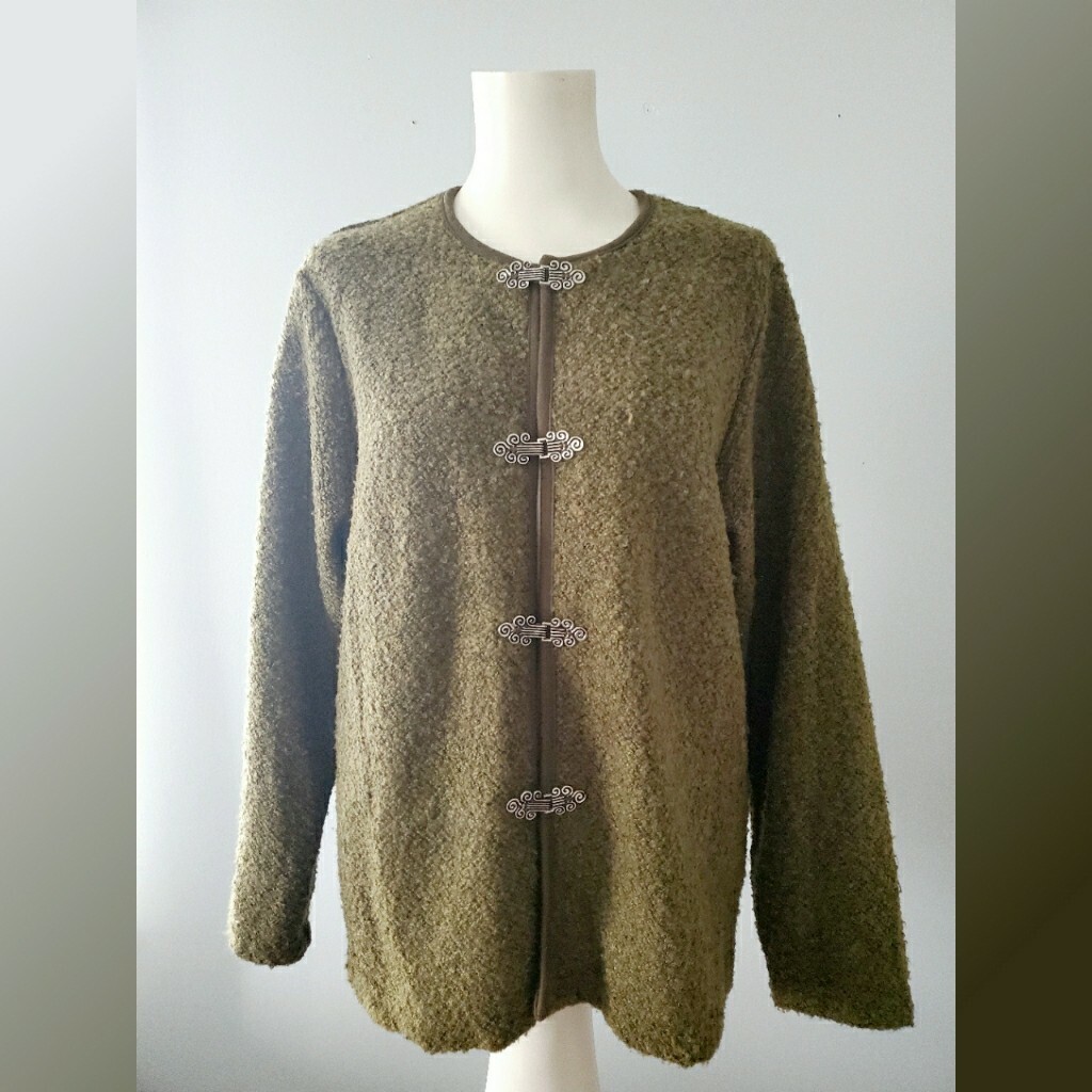 Cathy Daniel's Boucle Olive Green Vintage Jacket - Gem