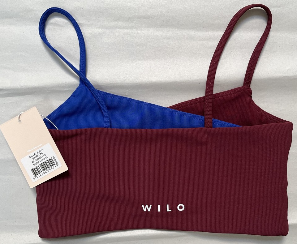 NWT WILO THE LABEL BALLET X MAROON SPORTS BRA SIZE X-SMALL $48 | eBay