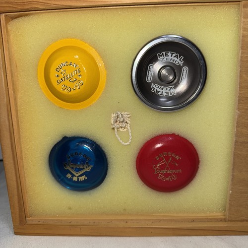 Duncan Yo Yo Lot Imperial Tournament Satellite Metal Zero Wooden Box ...