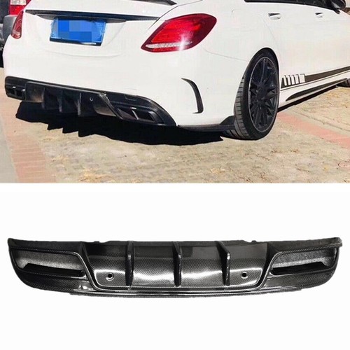 Rear Diffuser Lip Carbon Fiber For 15-19 Mercedes Benz W205 C250 C300 ...