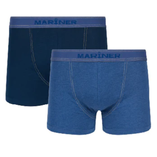 Mariner lot de 2 boxers bleus taille 2/S coton bio extensible 2 boxers ...