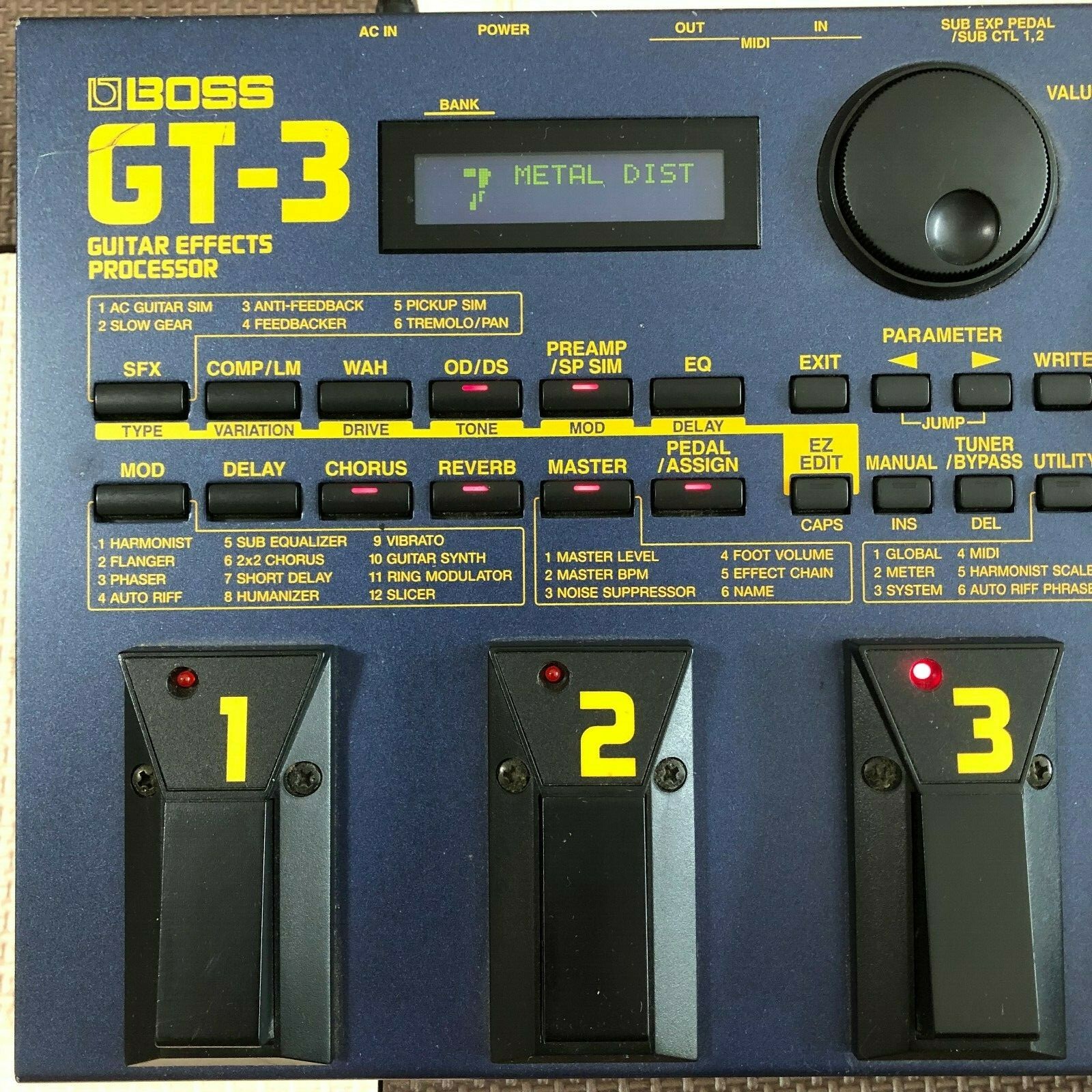 USED BOSS GT-3 MULTI-EFFECTS ELECTRIC GUITAR EFFECT PROCESSOR PEDAL ...