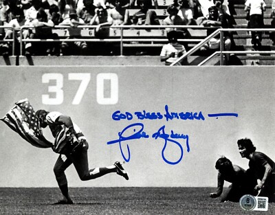 Rick Monday Signed Auto Cubs 8x10 Flag Photo w God Bless America ...