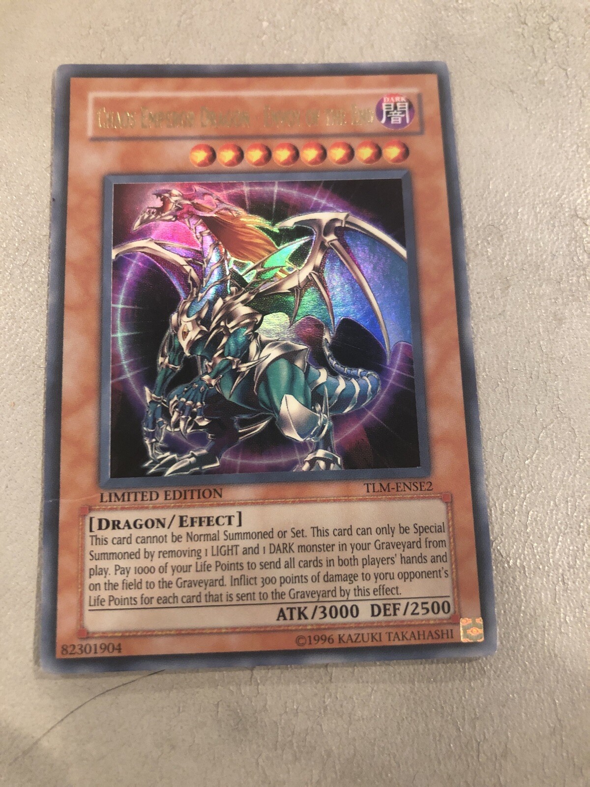 Yugioh Card Ultra Rare Chaos Emperor Dragon - Envoy of the End TLM ...