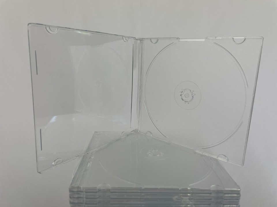 50 Pcs Slim Clear Transparent CD Case PP Poly Plastic Cases DVD Case Cd ...
