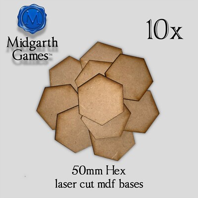 10x Hex 50mm MDF Miniature Bases Warhammer Laser Cut 40K FAST SHIPPING ...