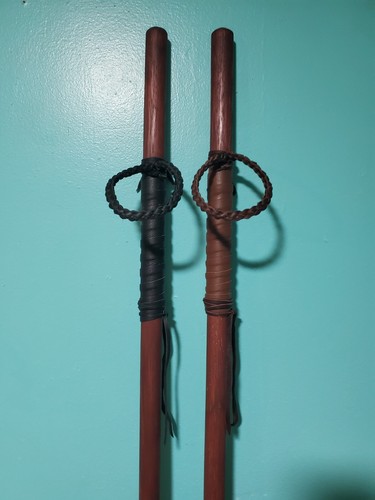 Hiking Staff Hickory 1-1/8 in. With Leather Handle, Wrist Strap Opt ...