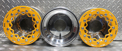 HONDA ATC70 ATC 70 WHEELS BEADLOCKS 8x6 SET WHEEL POLISHED YELLOW | eBay