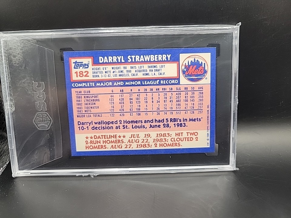1984 Topps Tiffany #182 Darryl Strawberry Rookie RC SGC 8.5 | eBay