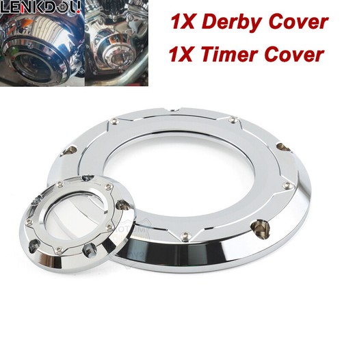 Chrome Clear Derby Timer Timing Cover For Harley Softail Dyna Touring ...