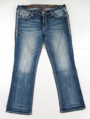 ROCK REVIVAL WOMEN'S ALIANA EASY BOOT JEANS TAG SIZE 36 MEASURED 39X31 ...