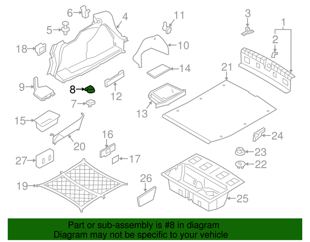 BMW 1 F20 Trunk Trim Fastening Loop Cover 51477274764 OEM for sale ...