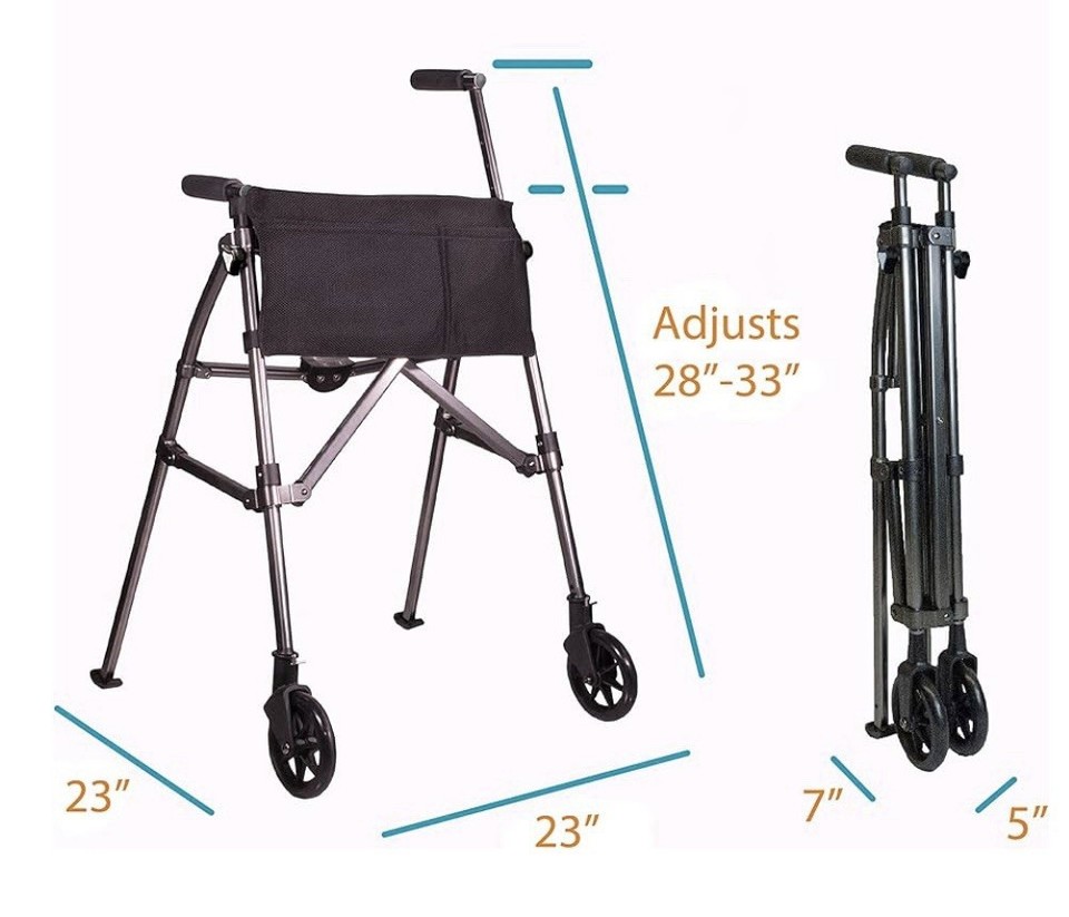 Stander Wonder Walker Plus,Light Short Folding Rolling Jr Regal Rose ...