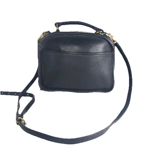 Coach Vintage 90s Lunch Box Black Leather Purse Shoulder Crossbody Bag ...
