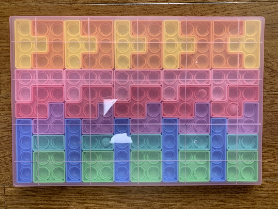 Game Board Popit Fidget 40pcs Puzzle Blocks Push Bubbles Pop Toy - 13.5 ...