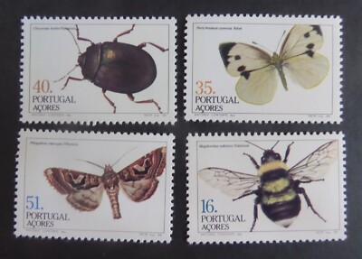 Azores Portugal 1984 SG456/9 Insects Beetle Moth butterfly MNH UM ...