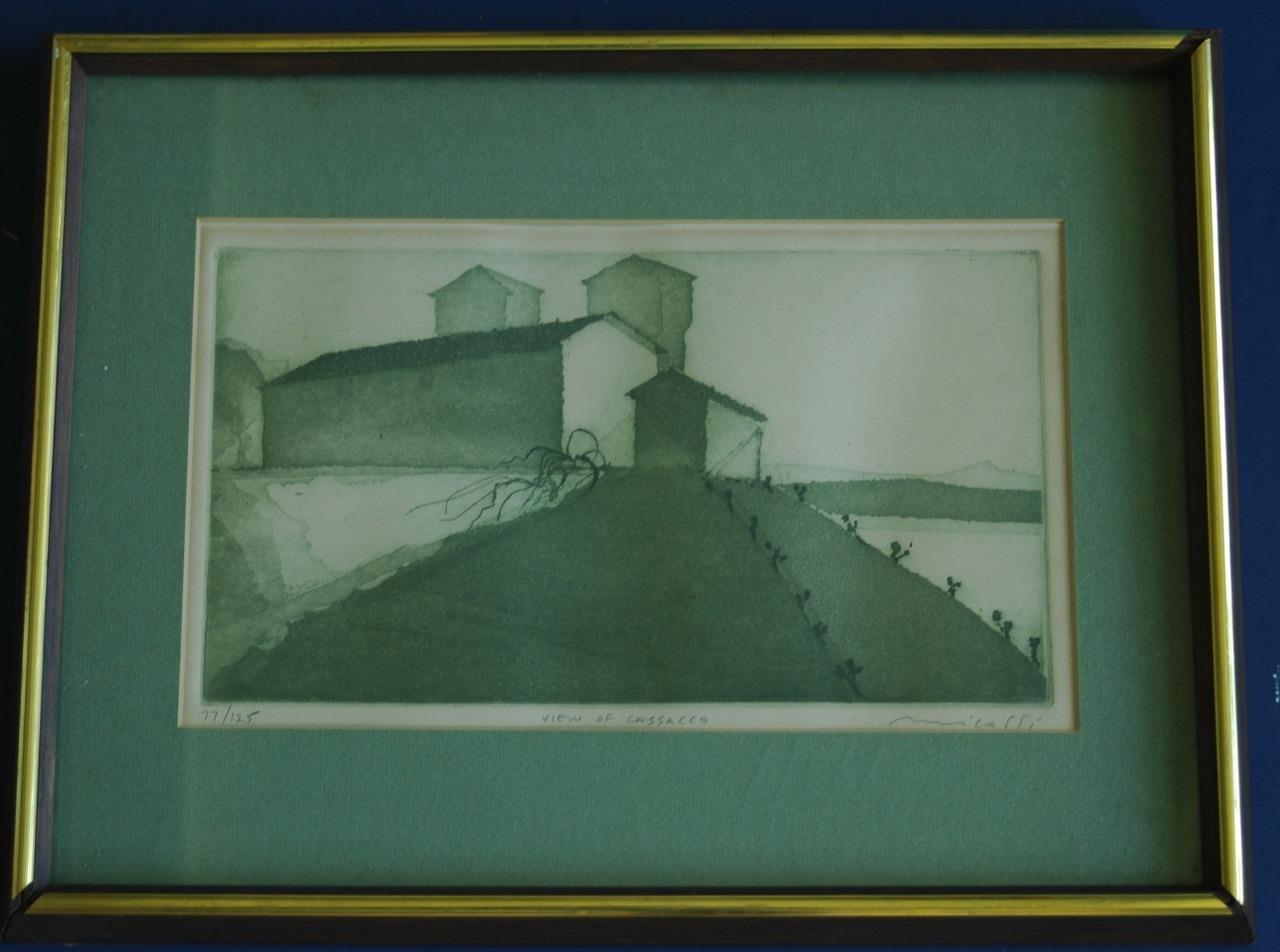 Vintage Signed Numbered Etching "View Of Cassacco" Italy by Artist ...