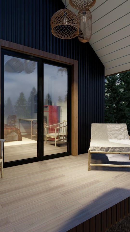 Fire resistant Steel DIY Glamping Cabin Kit 12 x16 With Front Porch on ...