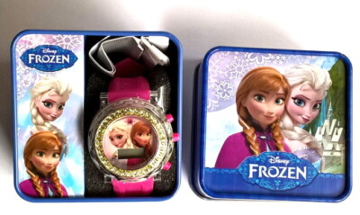 Disney's Elsa & Anna Frozen Light Up Wrist Watch NIB *ACCUTIME Watch ...