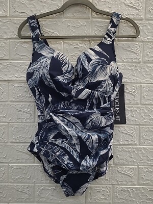 New Miraclesuit Tropica Toile Midnight Blue Multicolor One-Piece ...