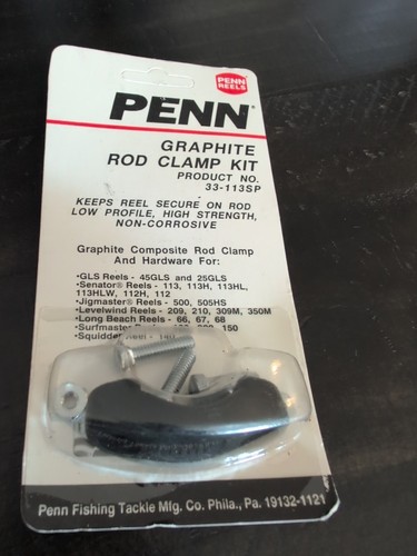 NOS PENN REEL PART 33-113SP Rod Clamp Kit W/Hardware Graohite Senator ...