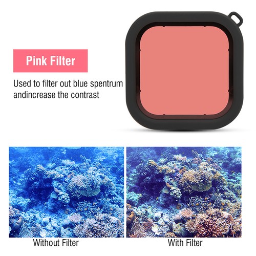 ABS Diving Lens Filter With Rope For 8 Action Camera Waterproof Shell ...